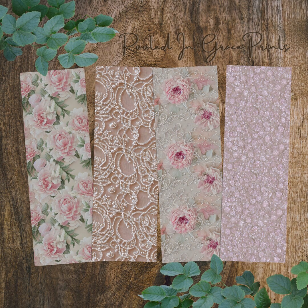 Flowers and Lace Bookmark Printable Elegant Printable Bookmarks Wedding ...