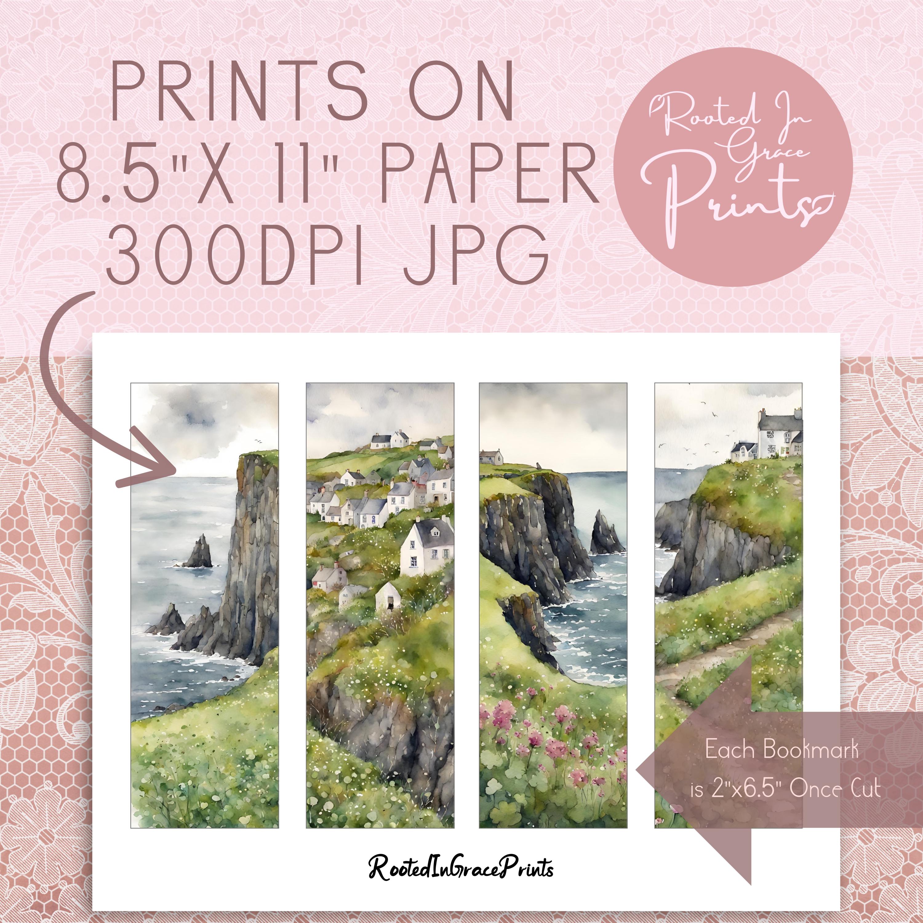 Irish Seaside Printable Bookmarks Gift for St Patricks Day, Book Club ...