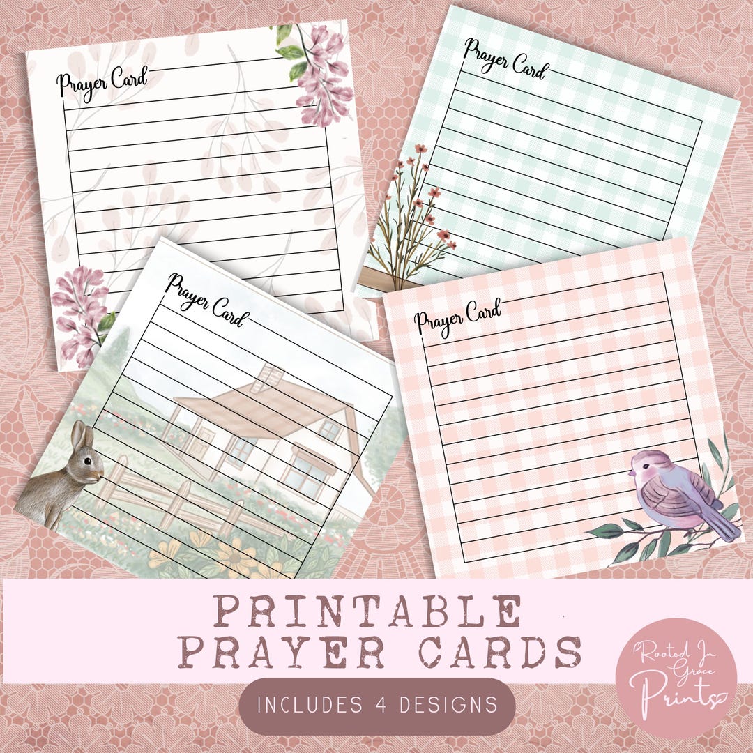 Blank Prayer Cards Printable Bible Verse Bible Journaling Prayer ...