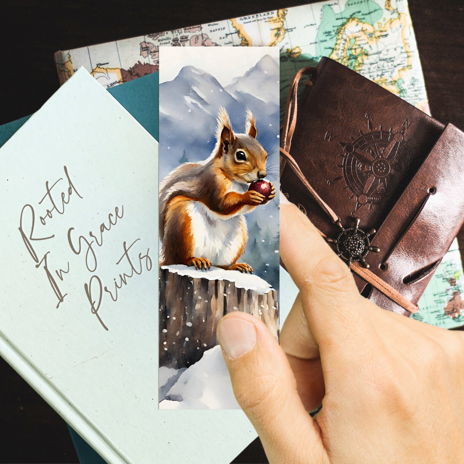 Woodland Christmas Printable Christmas Bookmarks Bookish Gift - Etsy