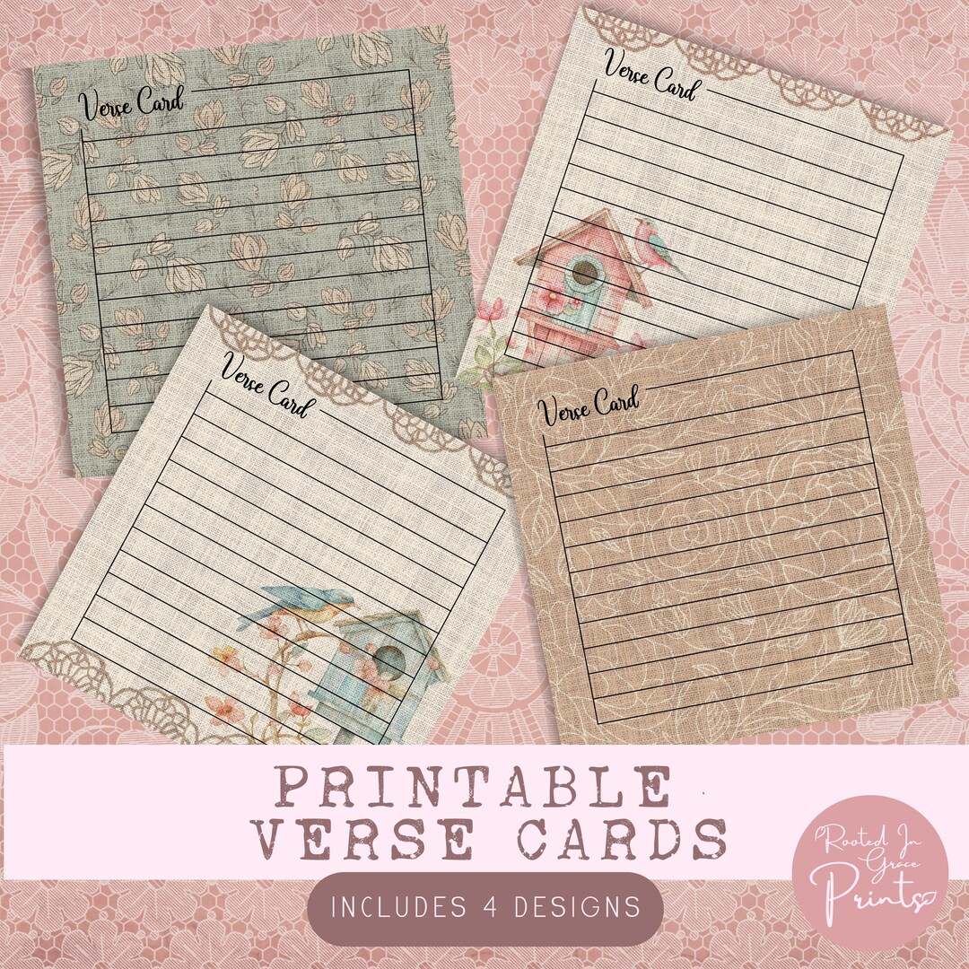 Burlap Printable Memory Verse Bible Verse Cards Bible Journaling Prayer ...