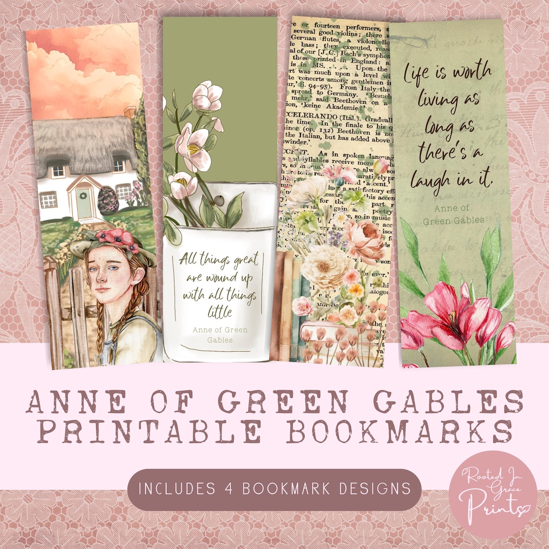 Anne of Green Gables Printable Bookmarks Anne Shirley Literary Classics ...
