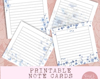 Blank Note Cards Printable Journaling Insert 4x4 Lined Notes Printable ...