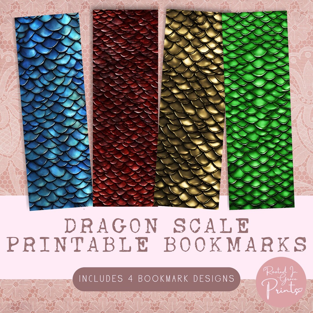 Dragon Bookmark Printable, Fantasy Bookmark, Romantasy Reader Gift ...