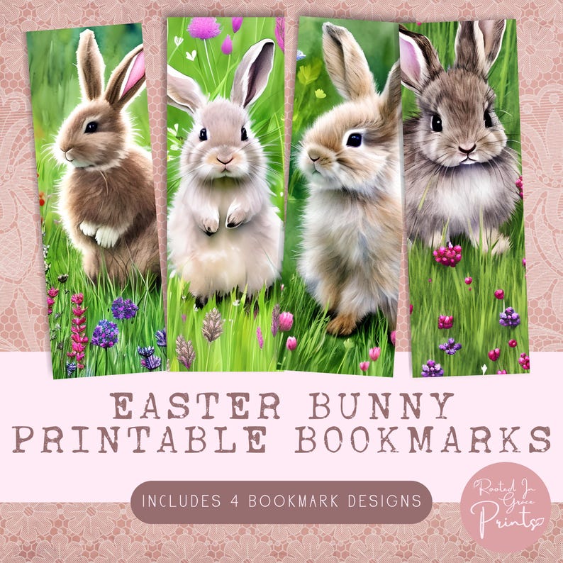 Cute Easter Bunny Bookmark Printable Easter Basket Filler Printable ...