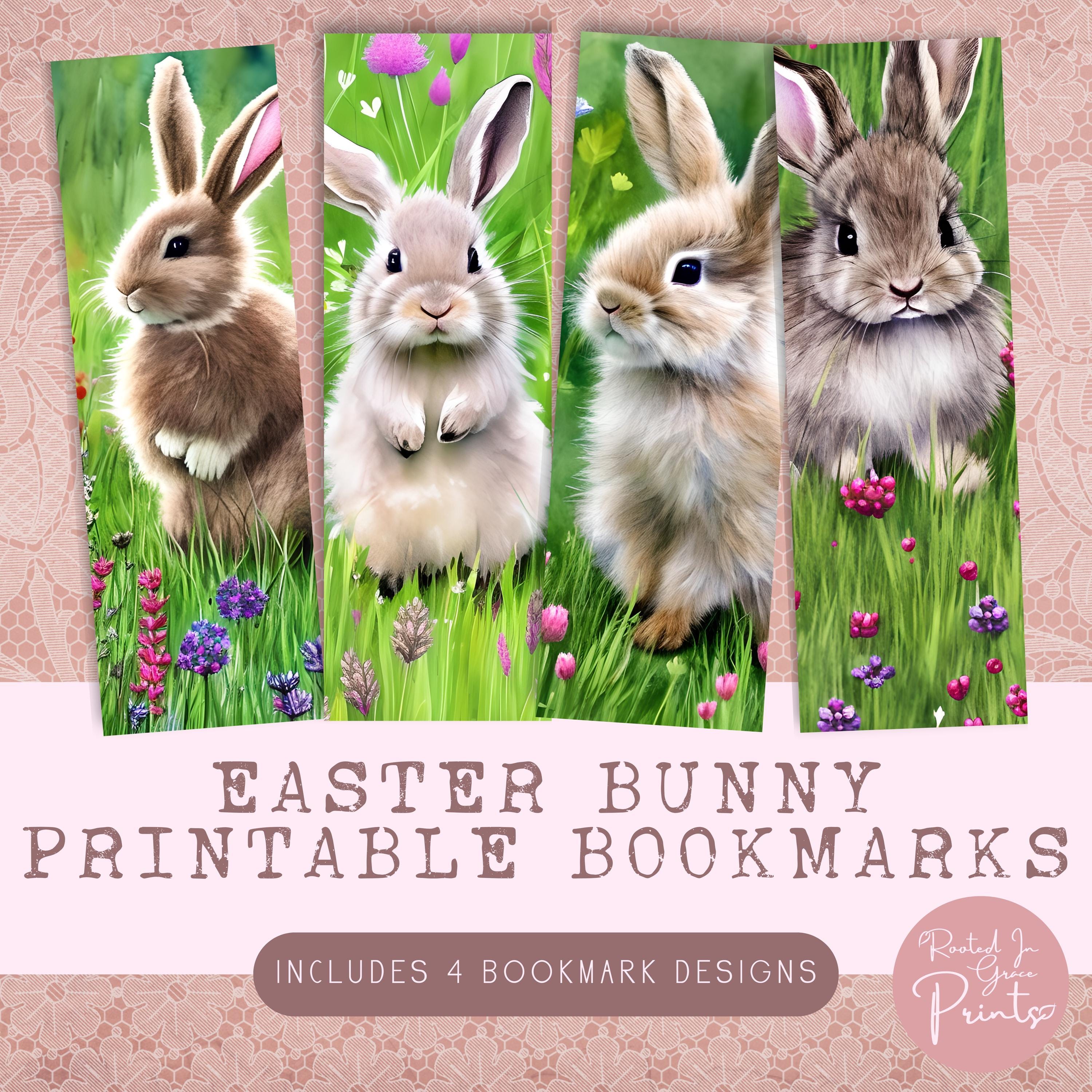 Cute Easter Bunny Bookmark Printable Easter Basket Filler Printable ...
