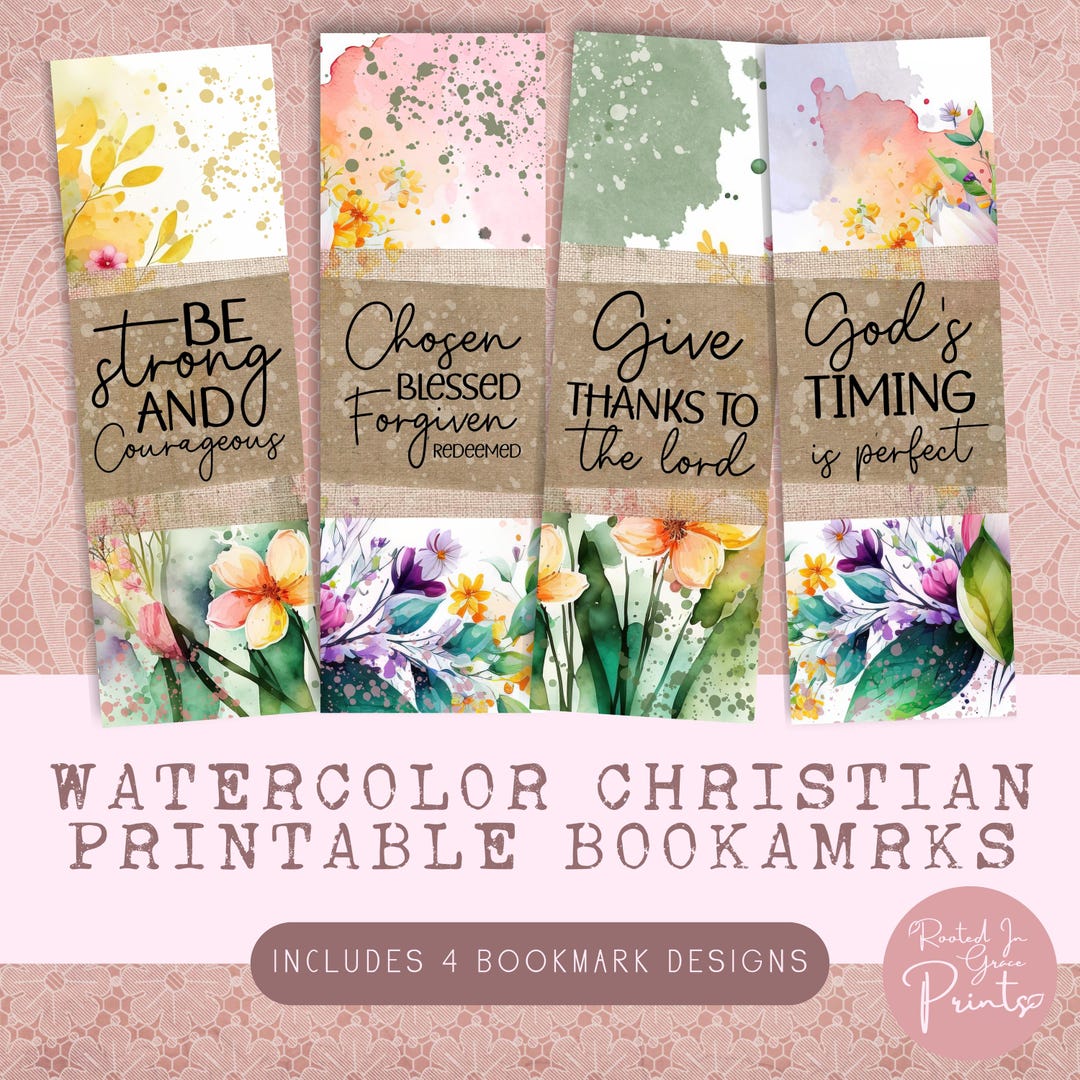 Christian Sayings Printable Bookmarks Be Strong and Courageous ...