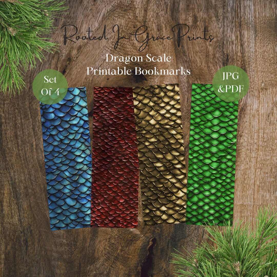 Dragon Scale Printable Bookmarks Dragon Bookmark Printable Dragon ...