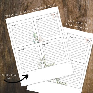 Prayer Card Printable Bible Verse Cards Bible Journaling Prayer Card ...