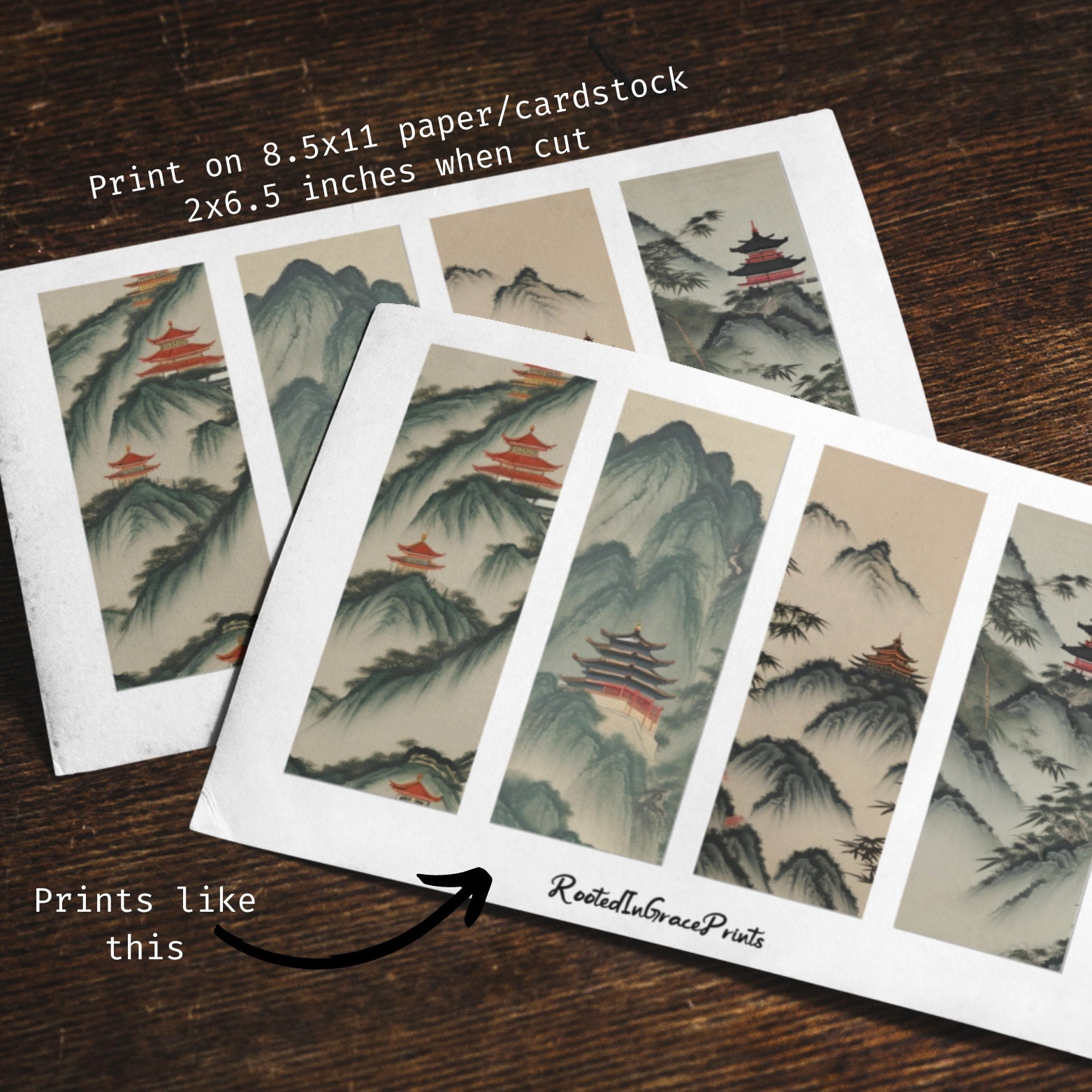 Chinese Watercolor Printable Bookmarks | Chinese Pagoda | Printable ...