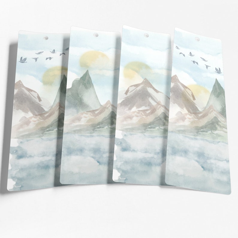 Watercolor Landscape Printable Bookmarks Printable Bookmark Set ...