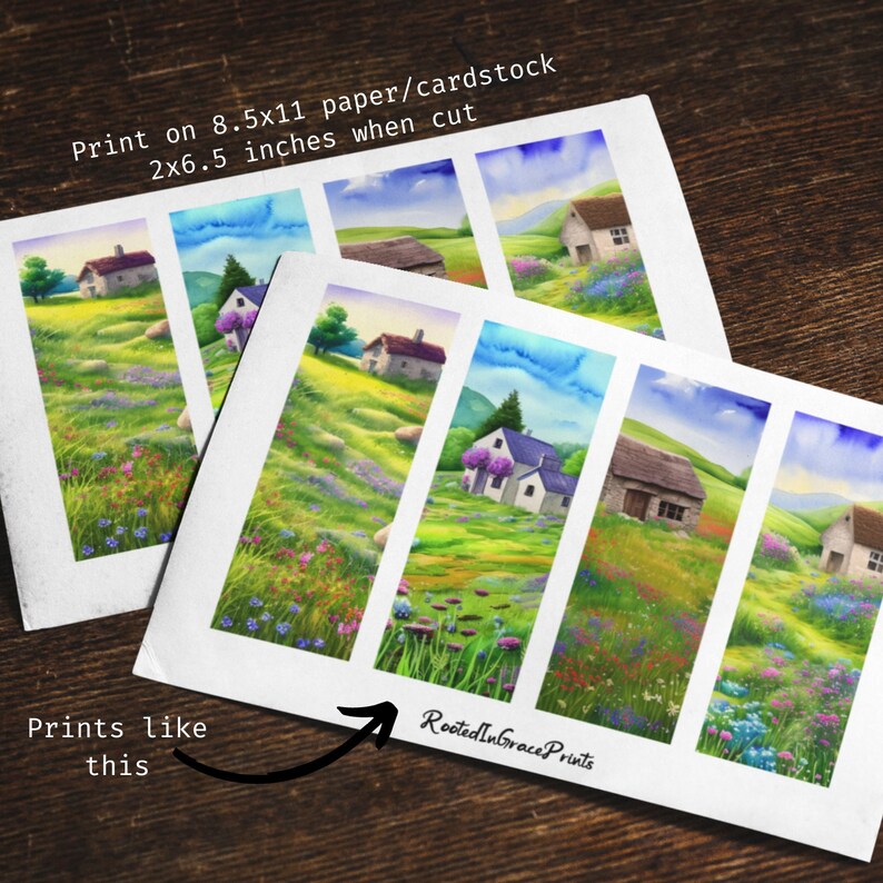 Printable Bookmarks Cottagecore Wildflowers Bookmark Set of 4 Gift for ...