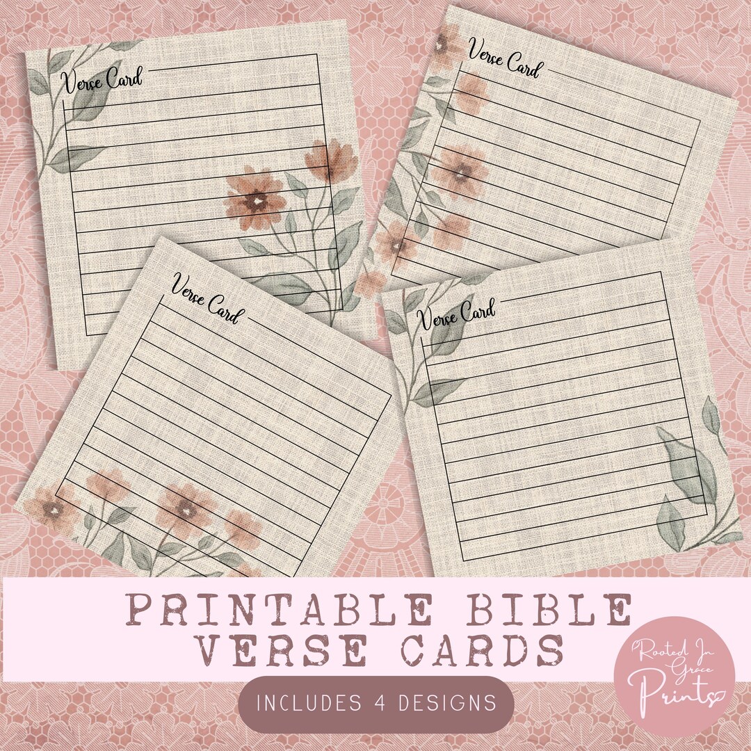 Printable Memory Verse Bible Verse Cards Bible Journaling Prayer Card ...