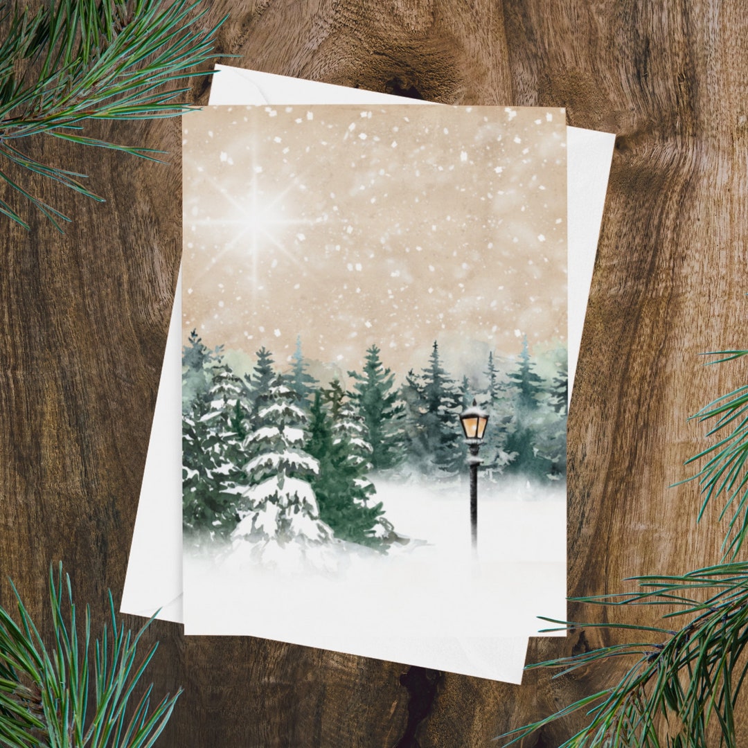 Printable Christmas Card | Star of David Greeting Card | 5x7 Greeting ...
