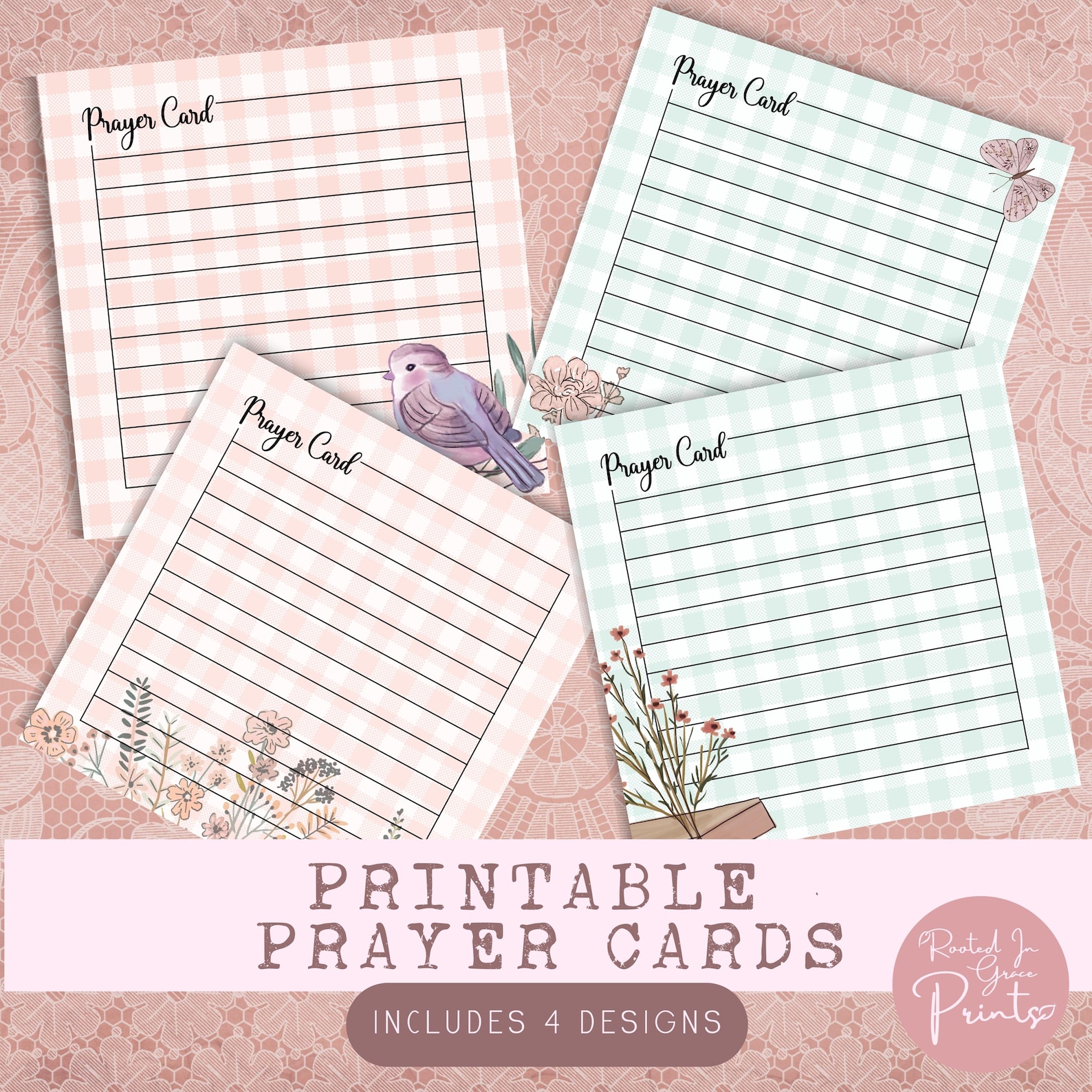 Blank Prayer Cards Printable Bible Verse Bible Journaling Prayer ...