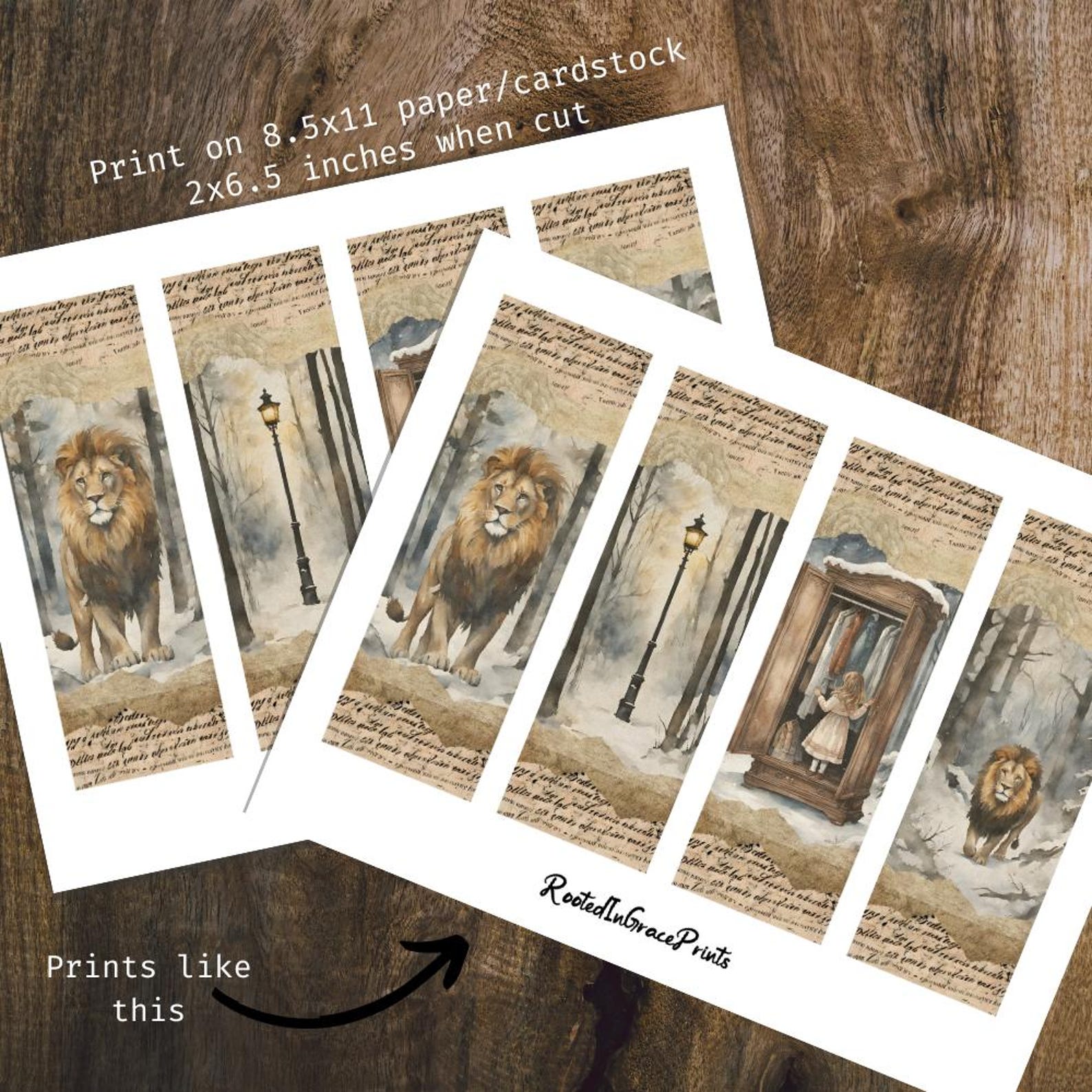 Chronicles Lion Bookmark Printable Lion Witch and Wardrobe Bookmarks ...