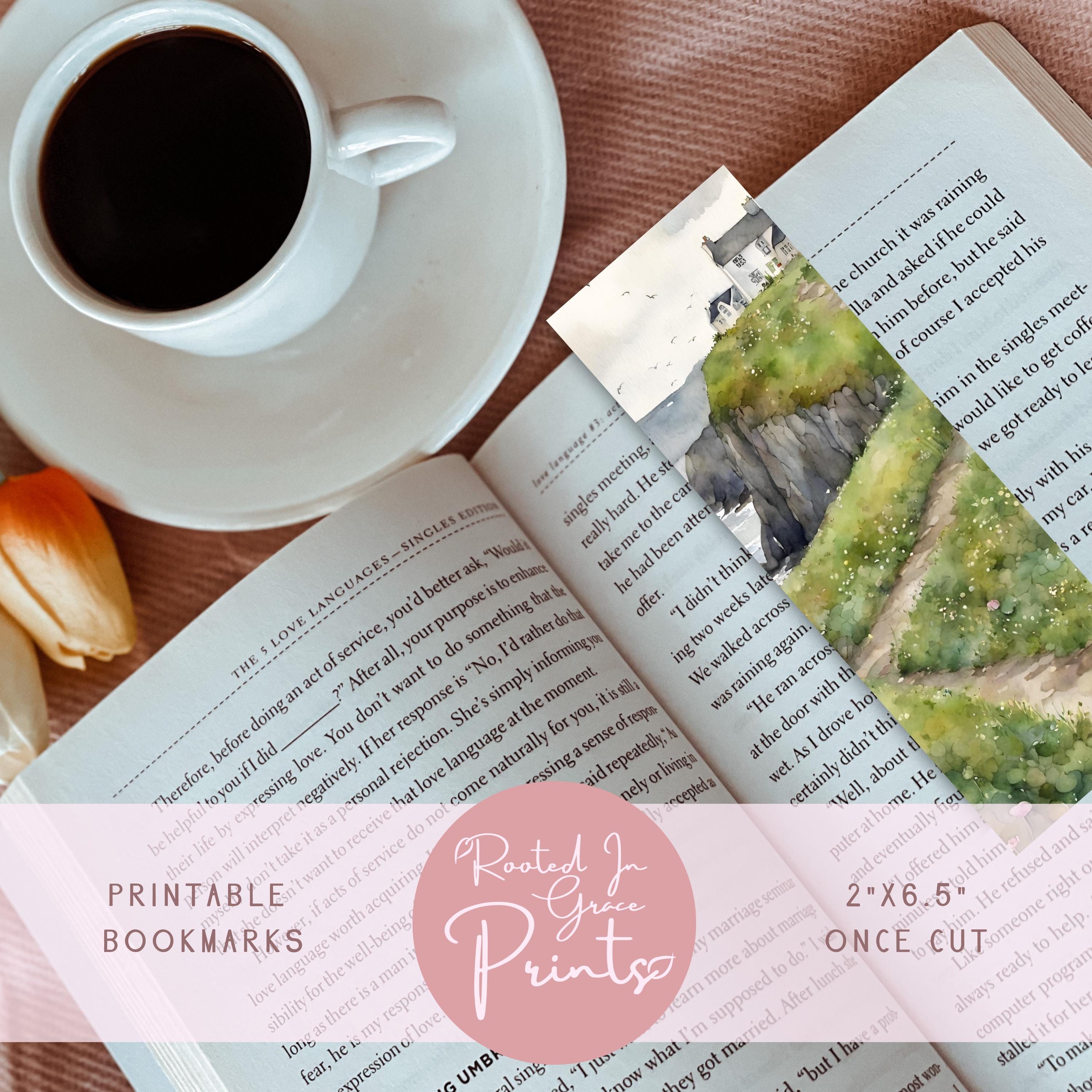 Irish Seaside Printable Bookmarks Gift for St Patricks Day, Book Club ...