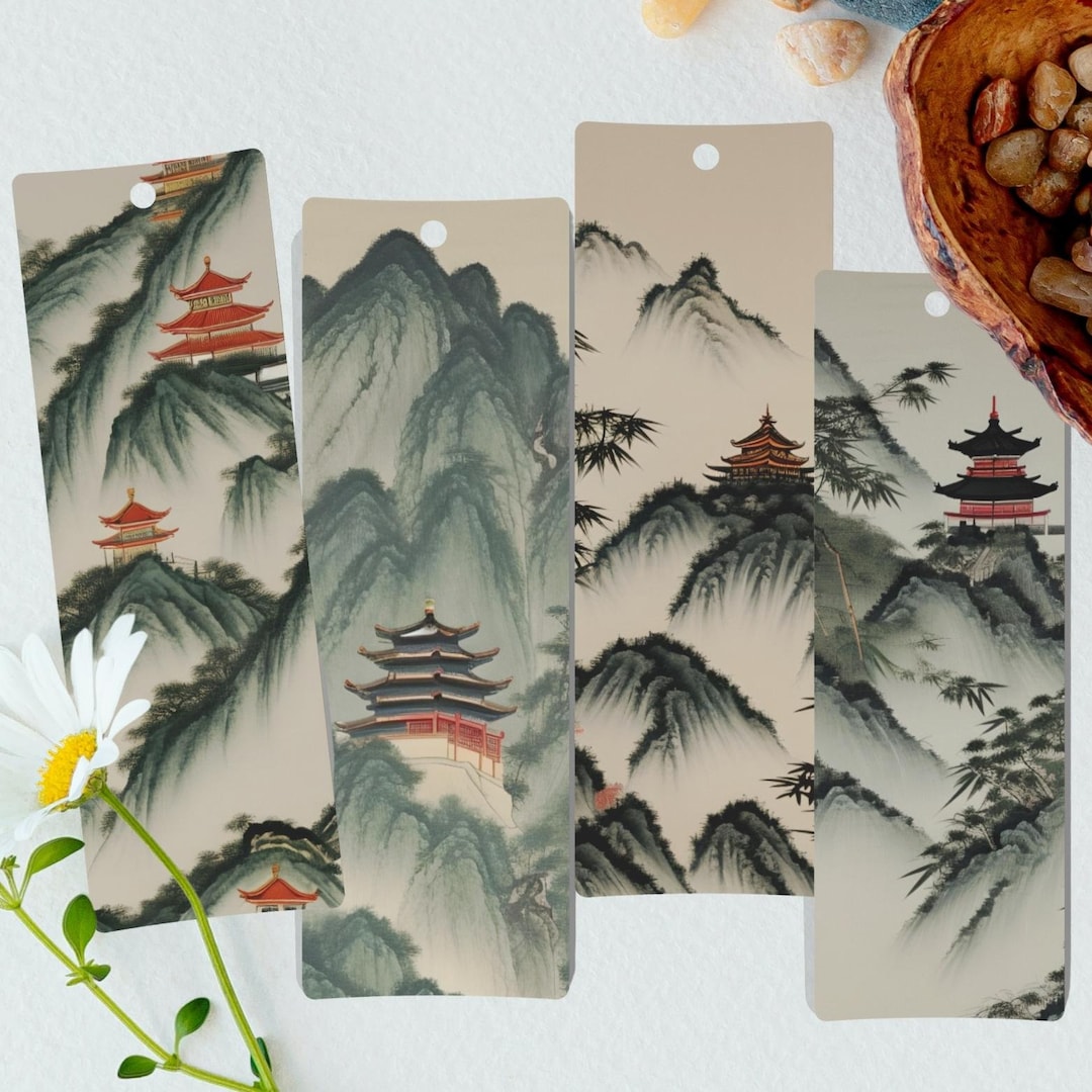 Chinese Watercolor Printable Bookmarks | Chinese Pagoda | Printable ...
