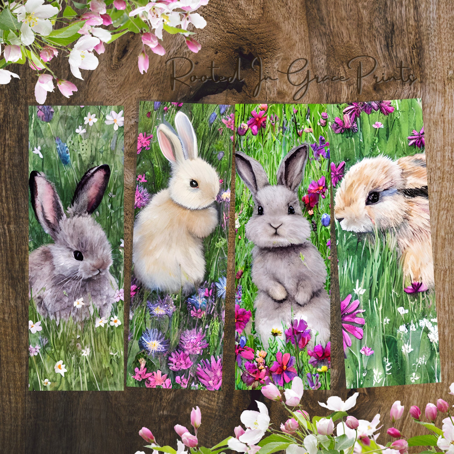 Vintage Printable Bookmarks Vintage Watercolor Art Bunny Bookmark ...