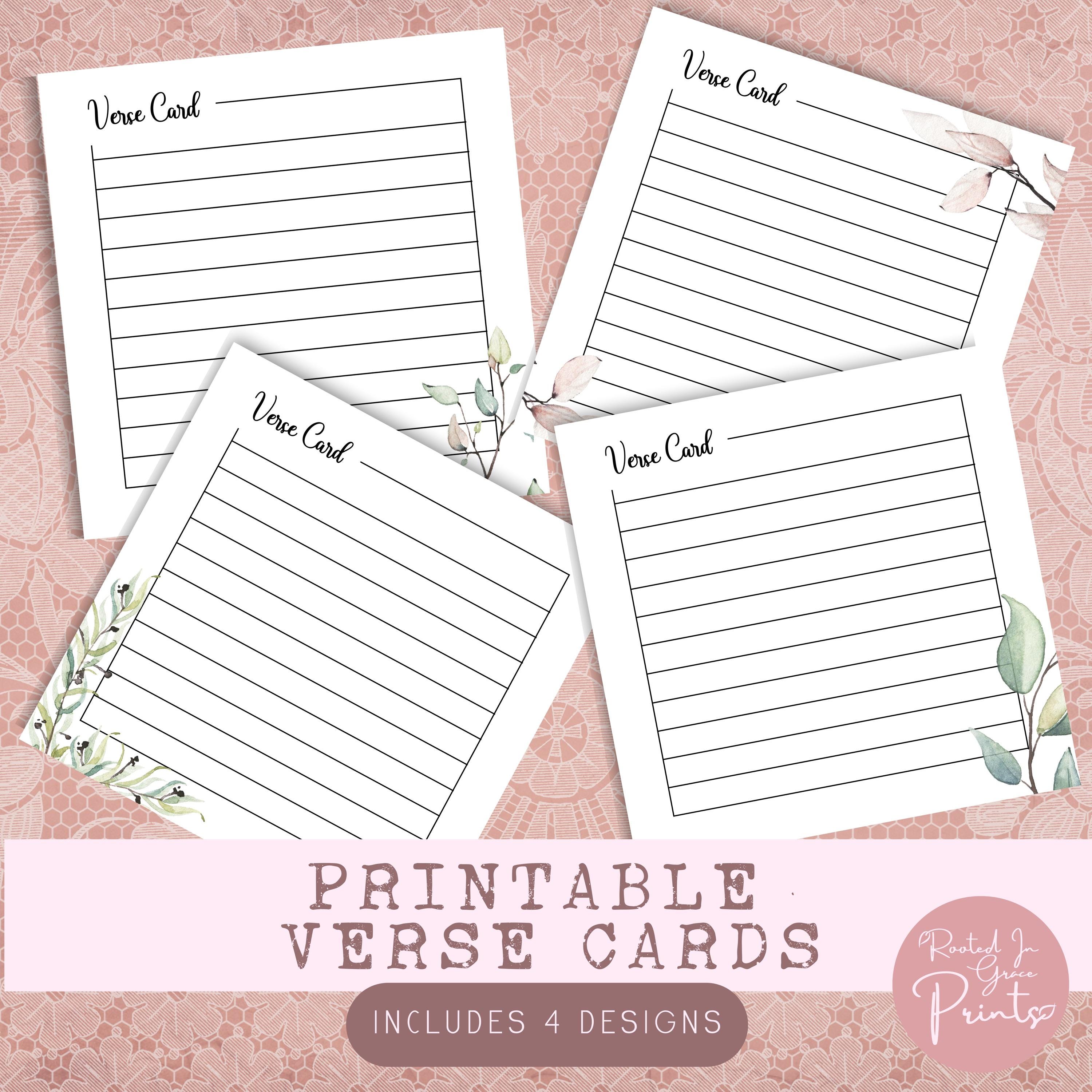 Printable Memory Verse Bible Verse Cards Bible Journaling Prayer Card ...