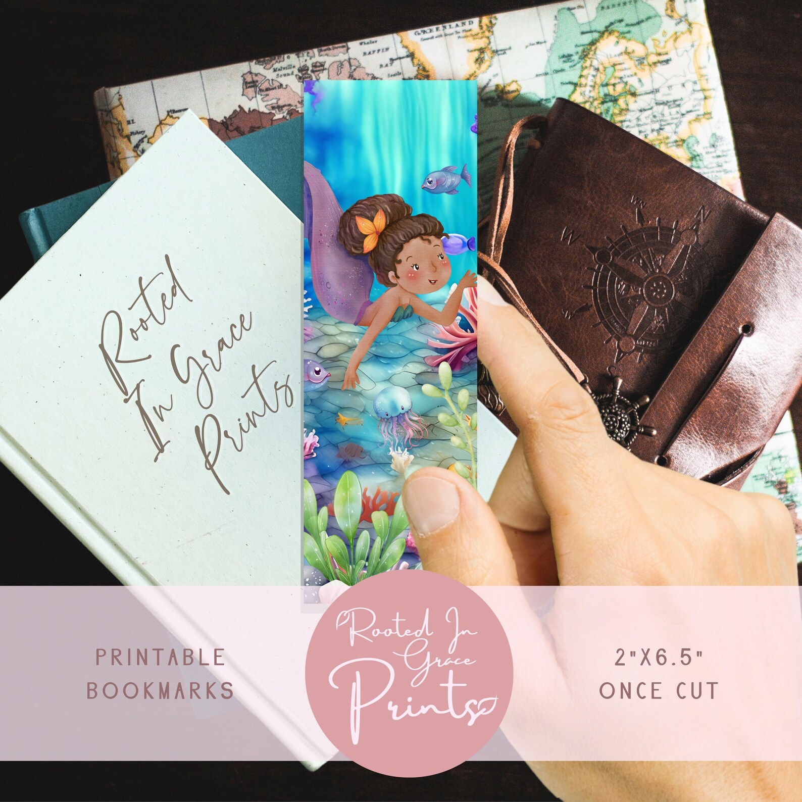Little Mermaid Bookmark Printable Cute Bookish Gift for Readers Mermaid ...