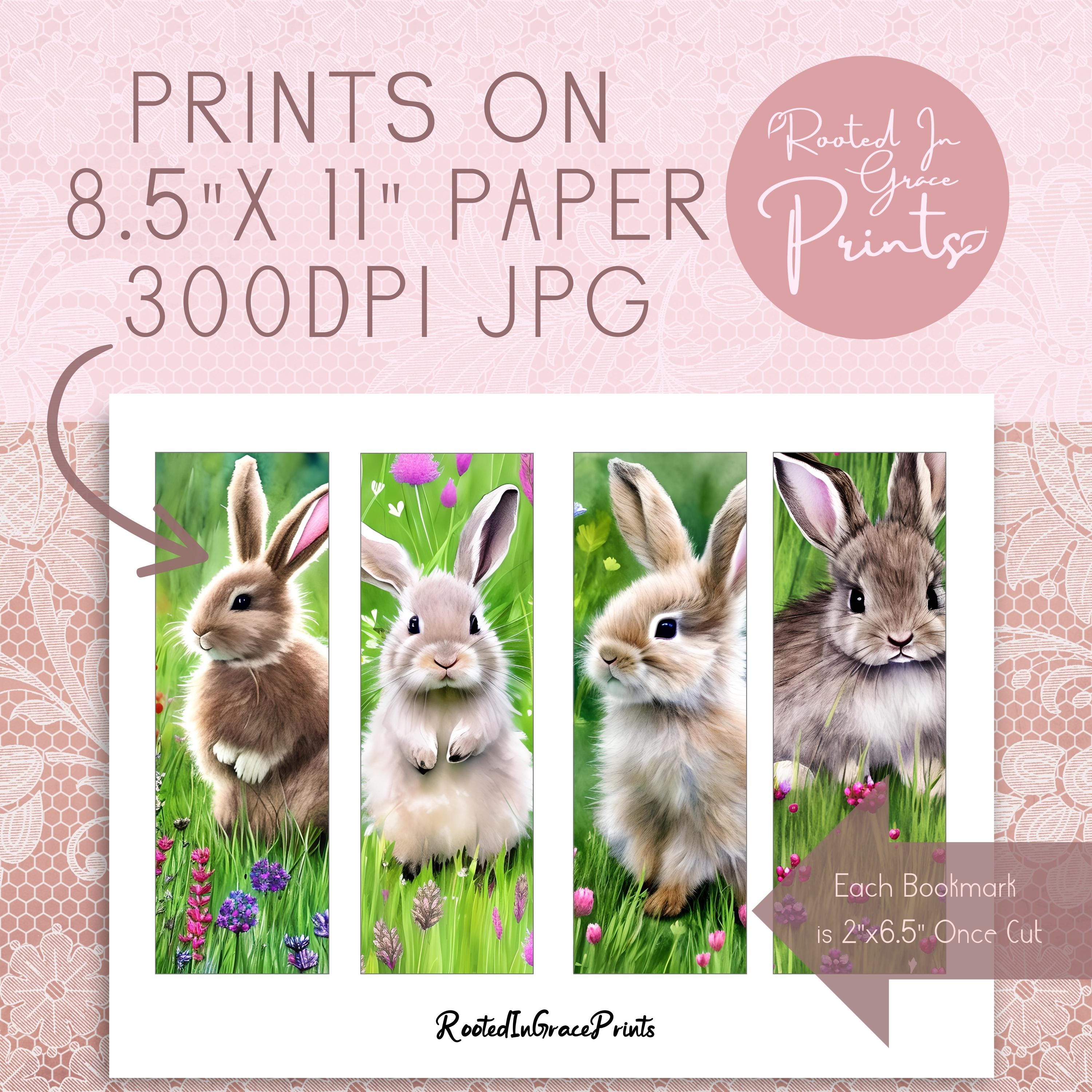 Cute Easter Bunny Bookmark Printable Easter Basket Filler Printable ...