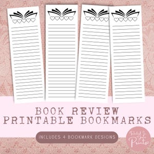 Book Review Bookmark Printable 5 Star Rating Reading Log Book Marker ...