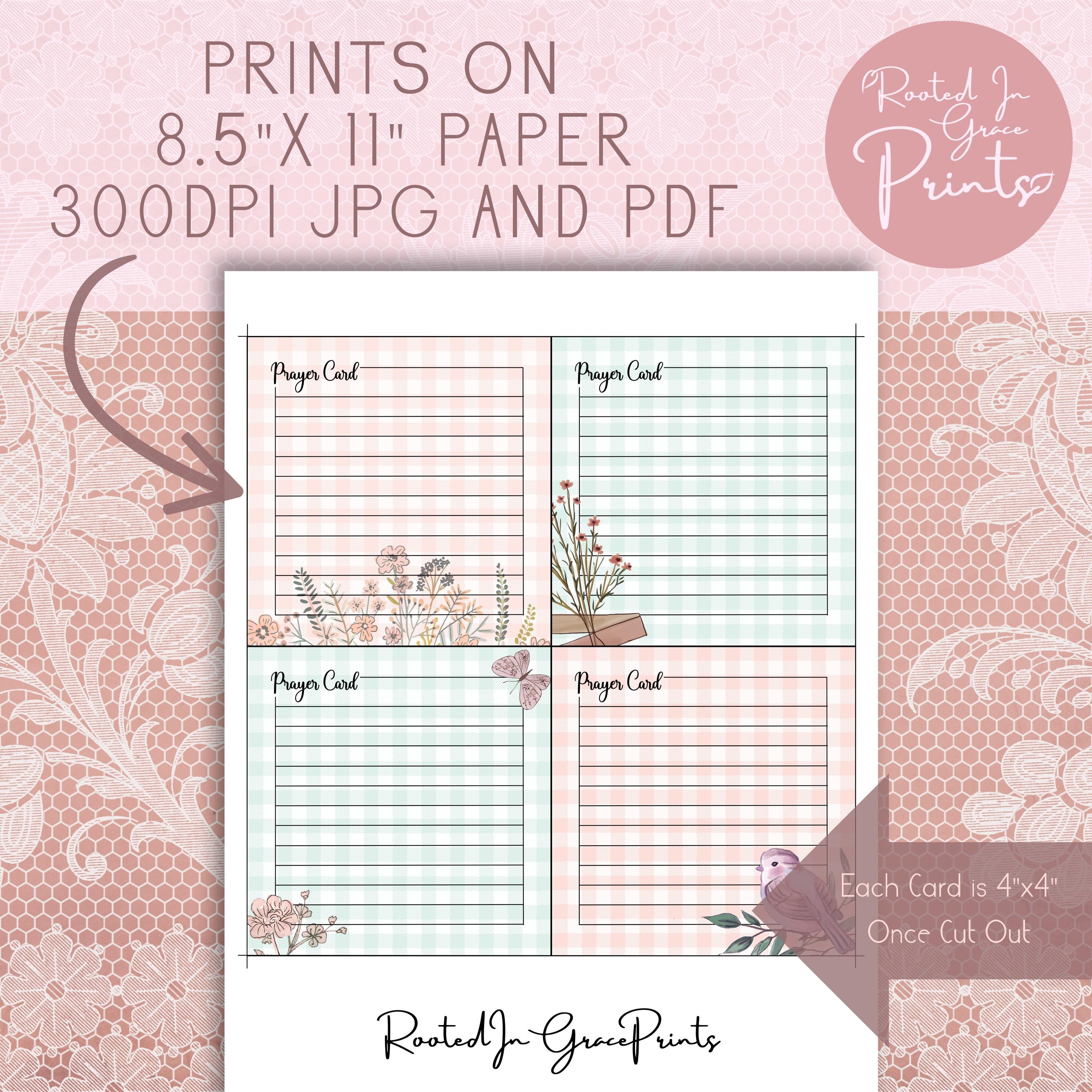 Blank Prayer Cards Printable Bible Verse Bible Journaling Prayer ...