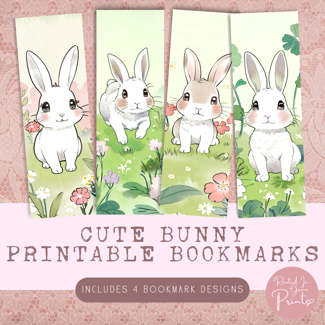 Cute Easter Bunny Bookmark Printable Gift for Easter for Kids Printable ...