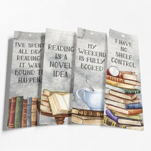 Book Lovers Funny Quotes Bookmark Printable Set of 4 Bookmarks Bookish ...