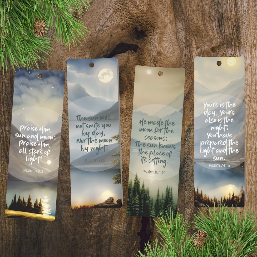 Printable Scripture Bookmarks Sun and Moon Bookmarks - Etsy
