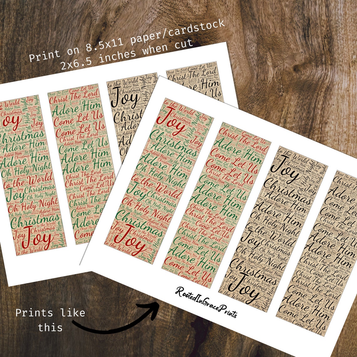 Christmas Bookmarks Word Art Christian Christmas Songs Bookmark ...