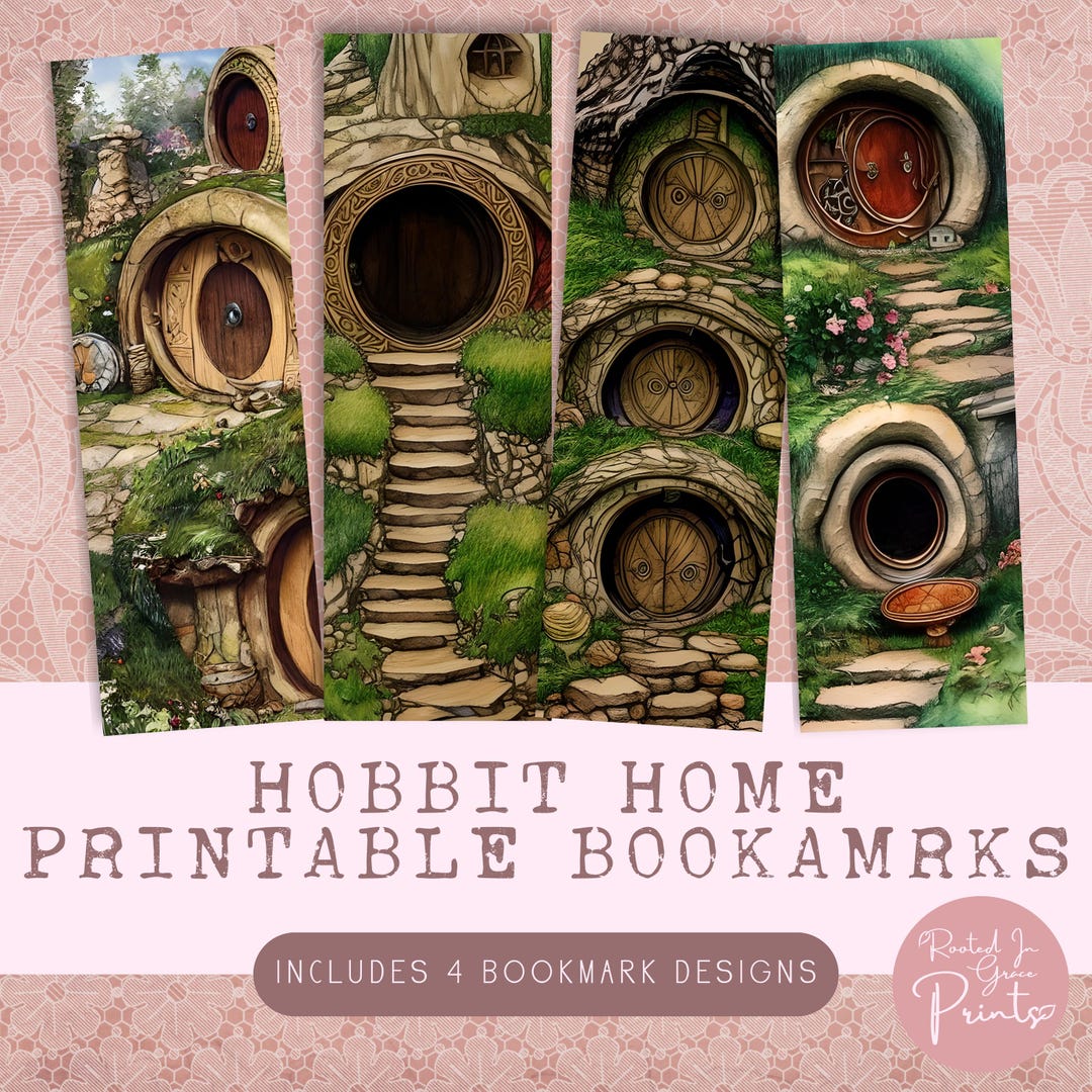 Hobbit Home Printable Bookmarks Lord of the Rings Inspired Art ...