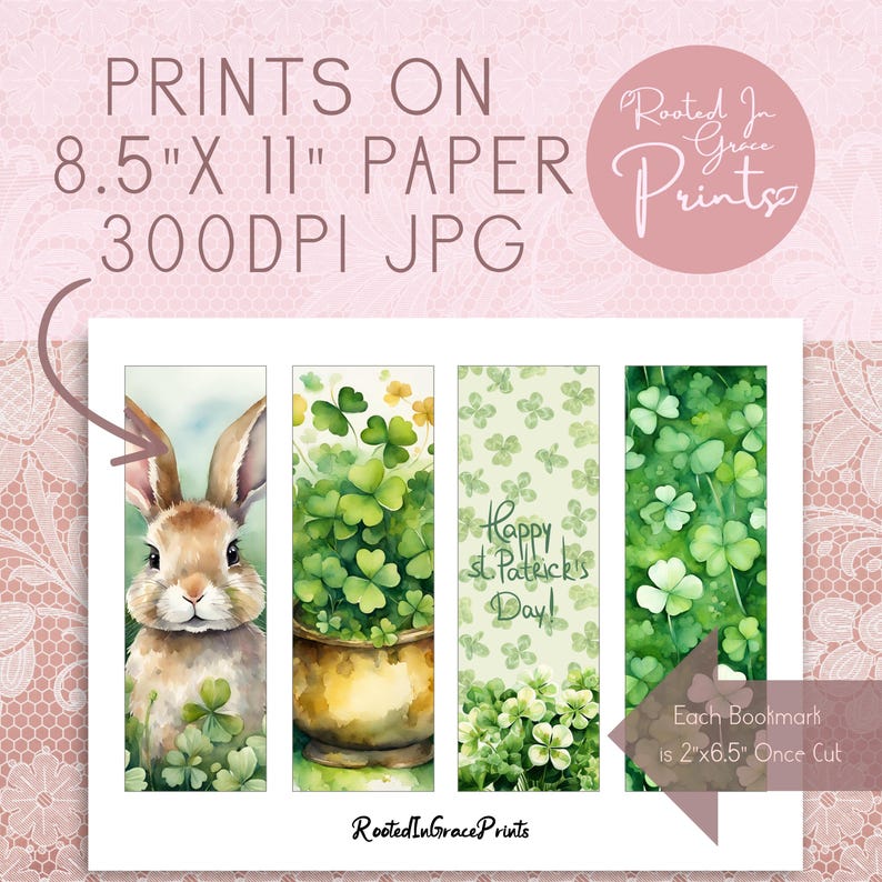 St. Patrick's Day Printable Bookmarks St Paddy's Day Digital Download ...
