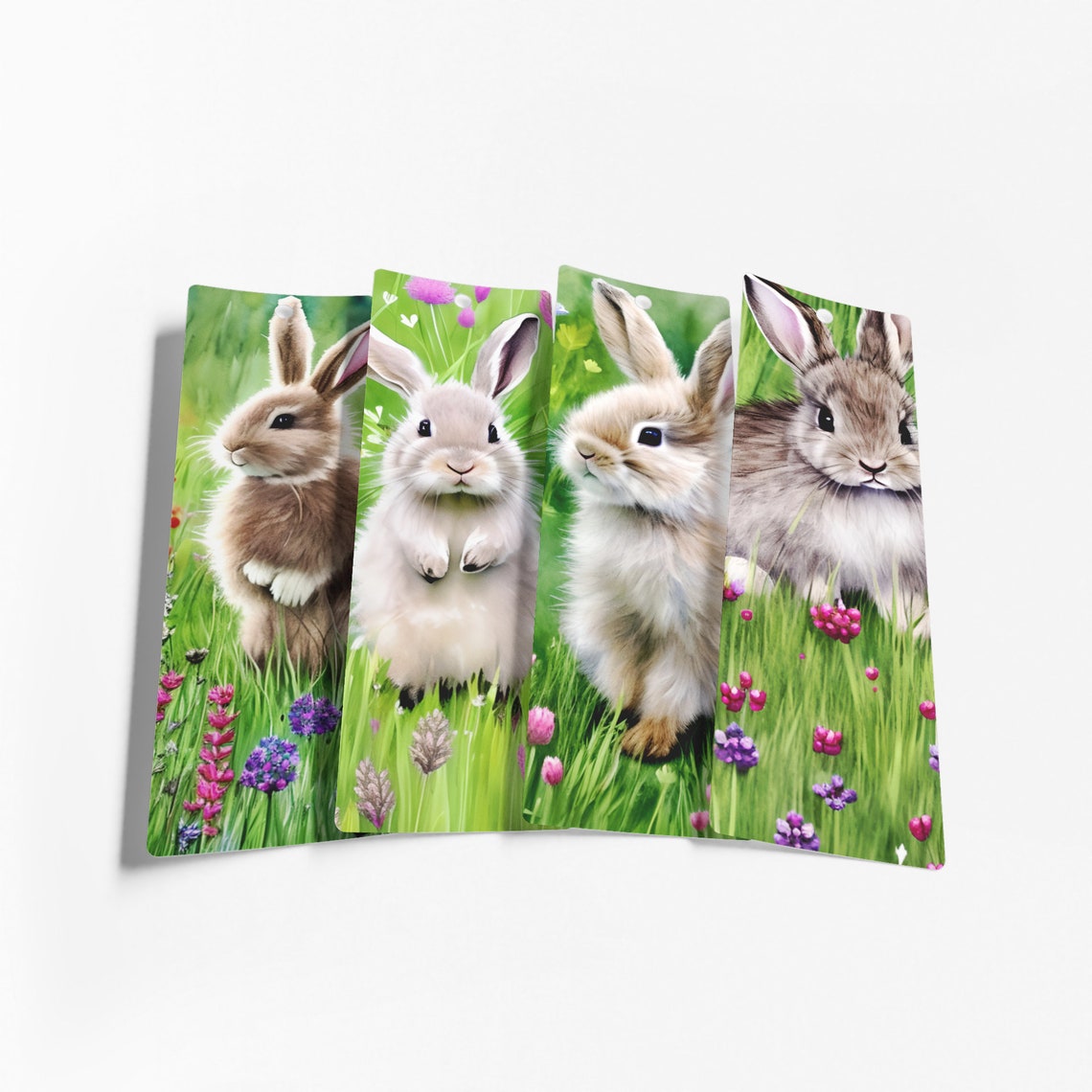 Cute Bunnies Printable Bookmarks Watercolor Bookmarks Easter Bunny ...
