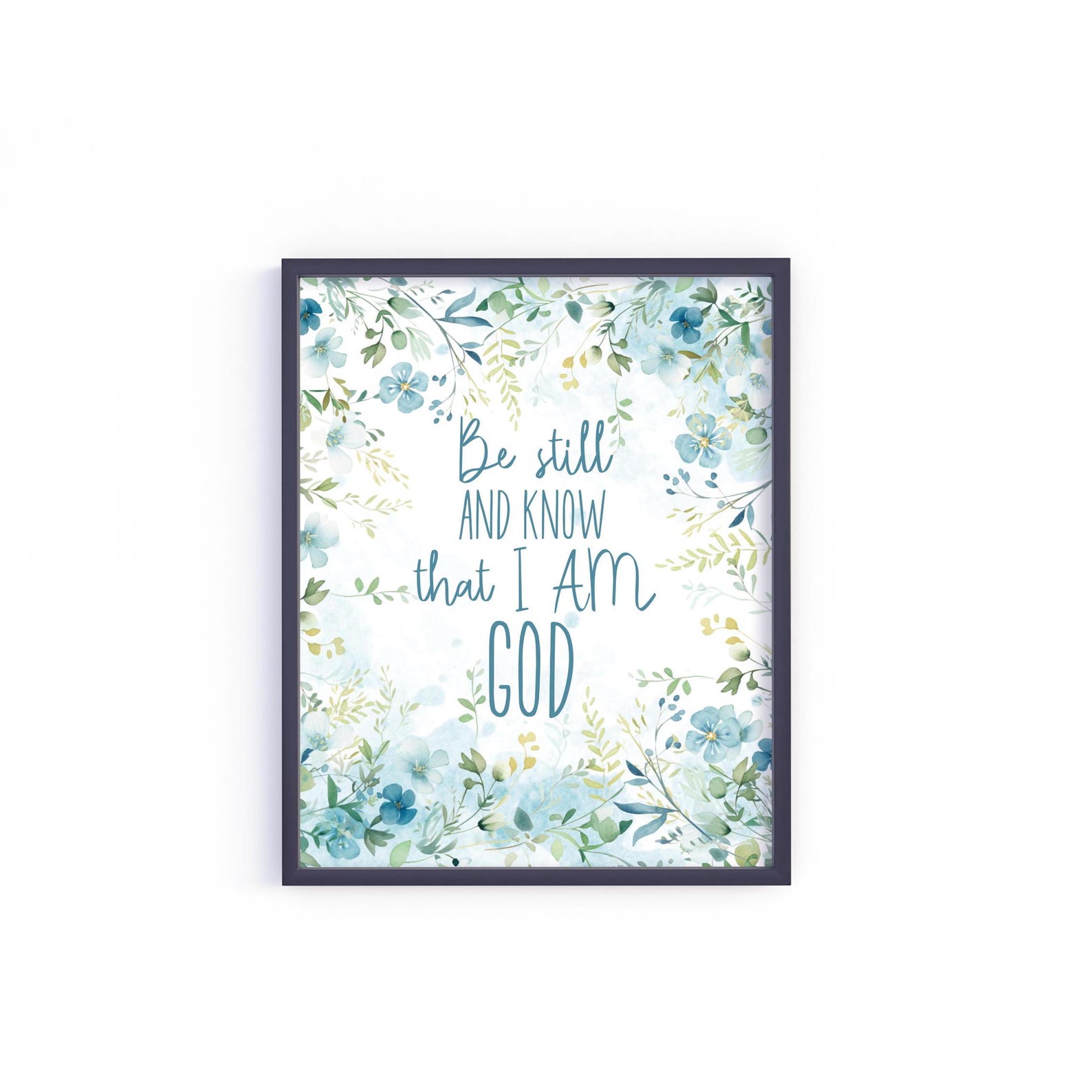 Be Still Scripture Wall Art Printable Watercolor Christian Bible Verse ...