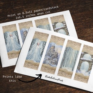 Bookmarks Printable Fantasy Bookmarks Snow Queen Bookmarks Winter ...