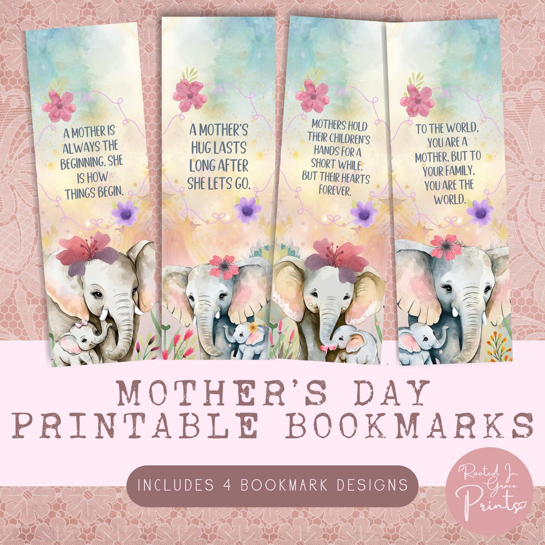Mother's Day Gift Printable Bookmarks, Last Minute Gift for Mom ...