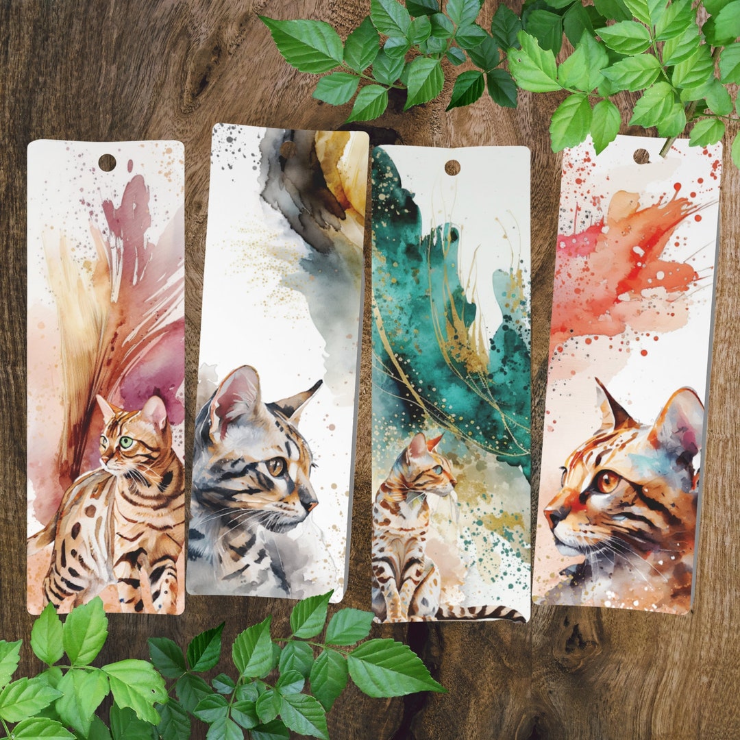 Bengal Cats Printable Bookmarks | Printable Bookmark Set | Cat ...