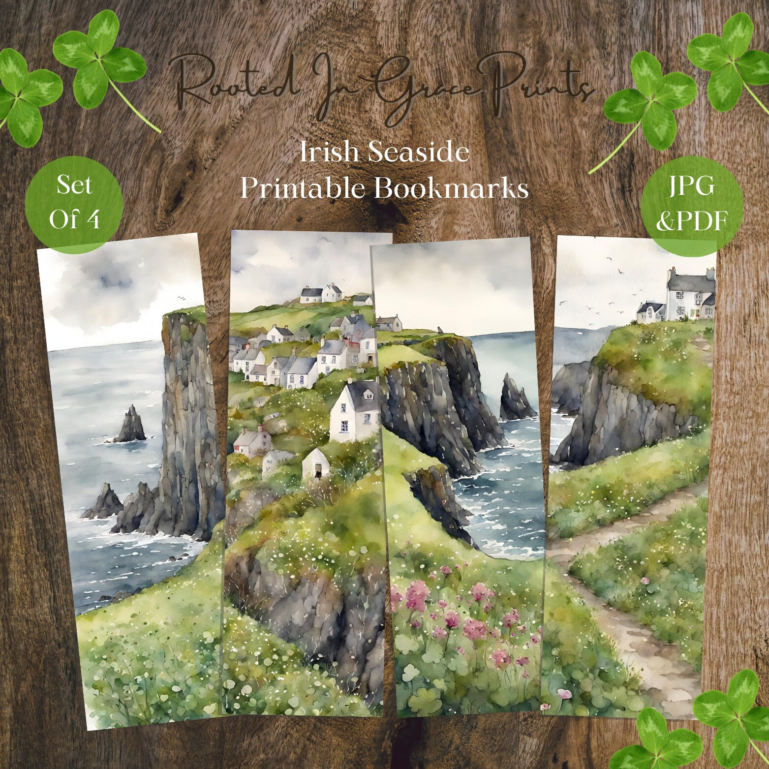 Irish Seaside Printable Bookmarks St. Patrick's Day Bookmark Printable ...