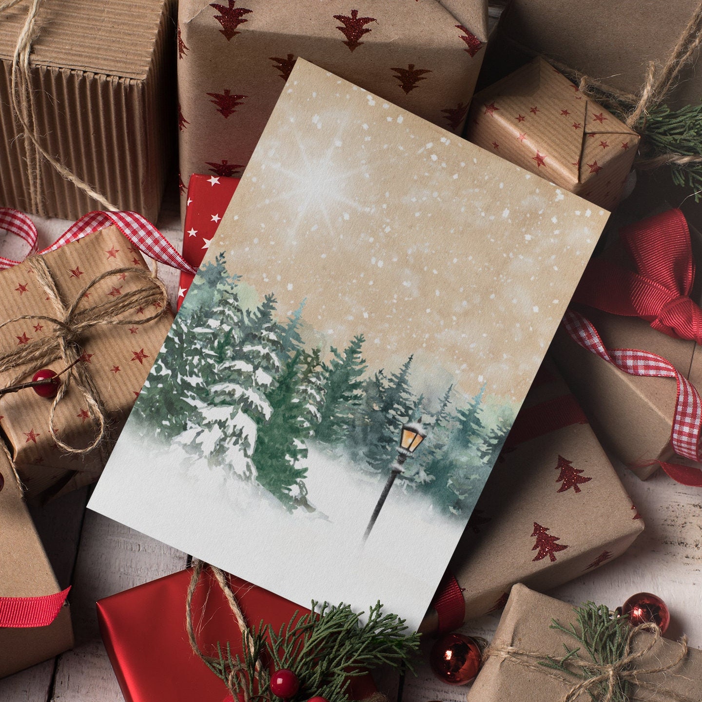 Printable Christmas Card | Star of David Greeting Card | 5x7 Greeting ...