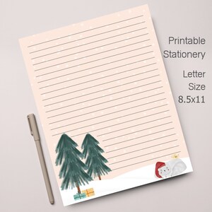 Printable Stationery Lined and Unlined Cute Christmas Stationery Letter ...
