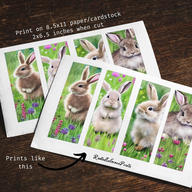 Cute Bunnies Printable Bookmarks Watercolor Bookmarks Easter Bunny ...