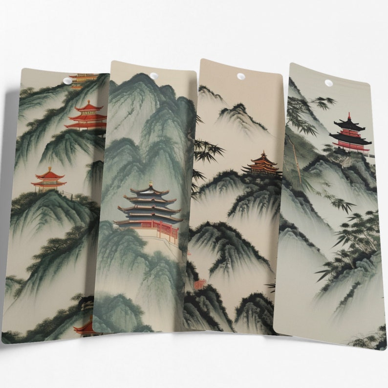 Chinese Watercolor Printable Bookmarks | Chinese Pagoda | Printable ...