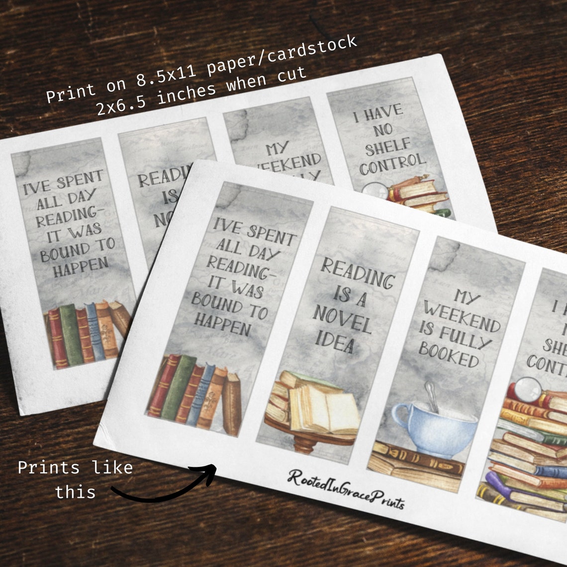 Book Lovers Funny Quotes Bookmark Printable Set of 4 Bookmarks Bookish ...