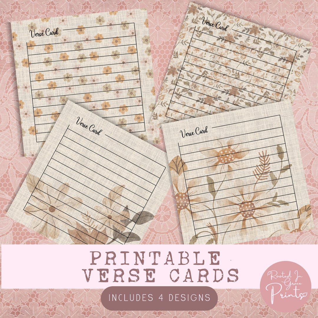 Printable Memory Verse Bible Verse Cards Bible Journaling Prayer Card ...
