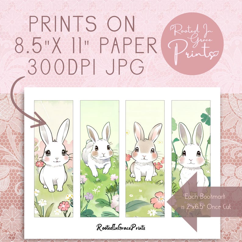 Cute Easter Bunny Bookmark Printable Gift for Easter for Kids Printable ...