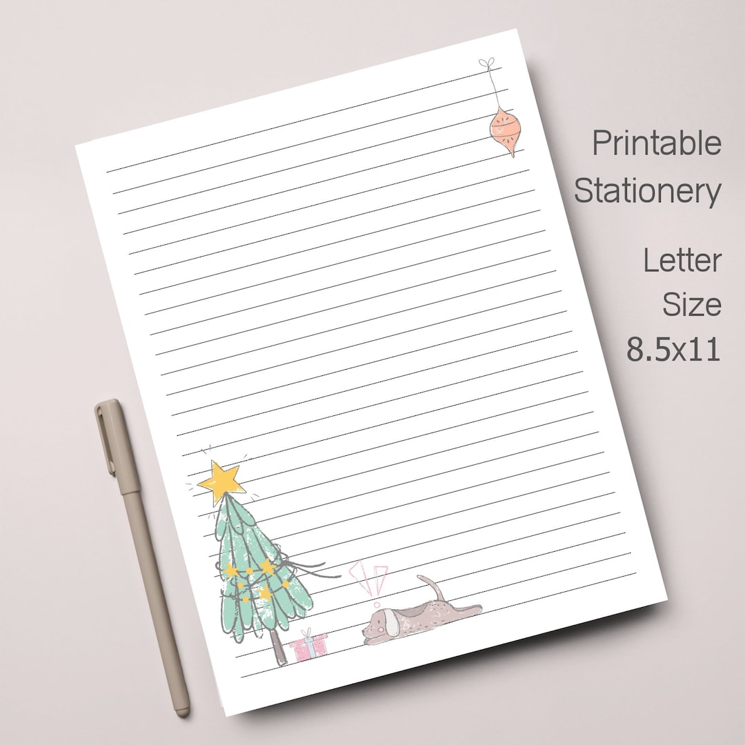 Printable Stationery Christmas Stationery Lined Stationery Cute ...