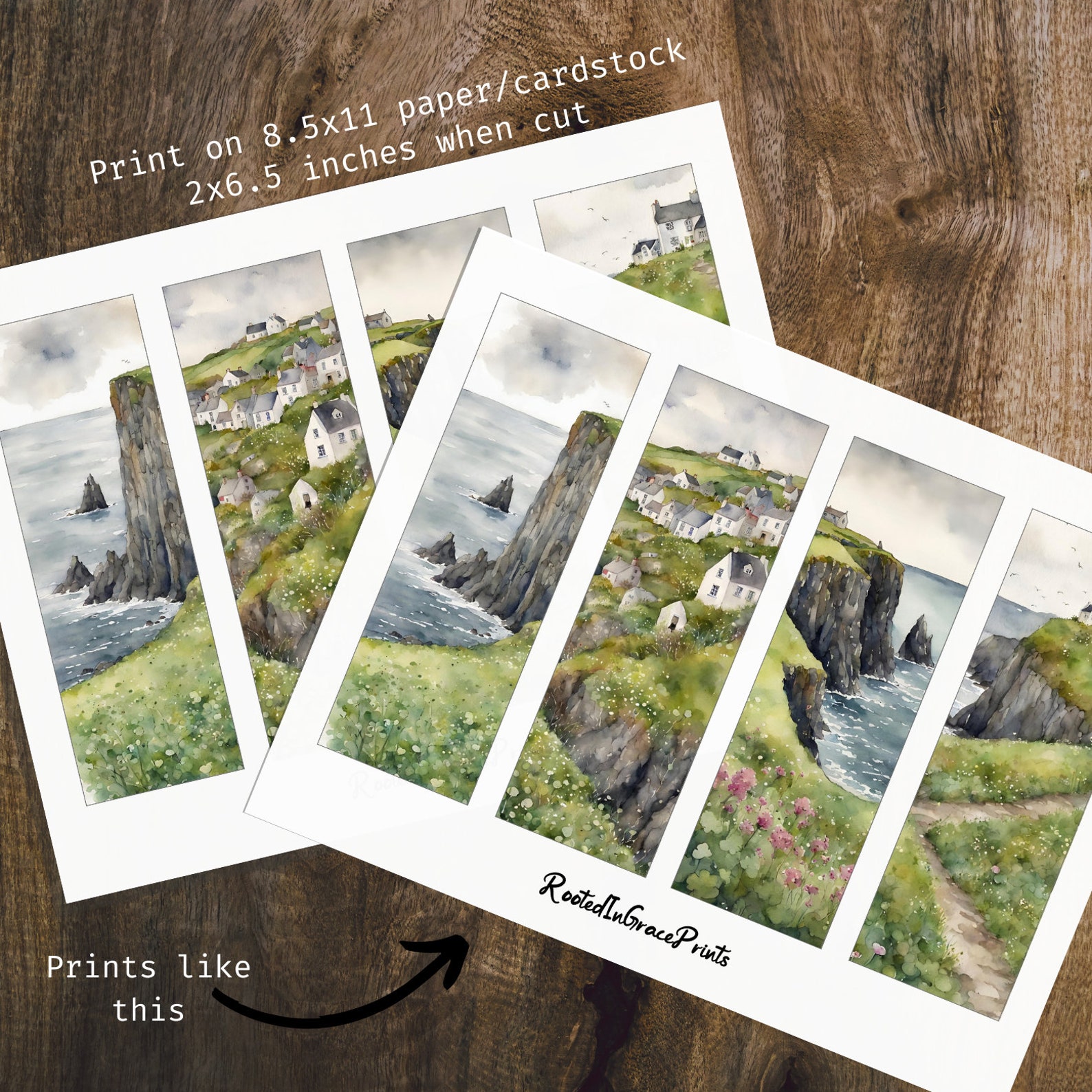 Irish Seaside Printable Bookmarks St. Patrick's Day Bookmark Printable ...