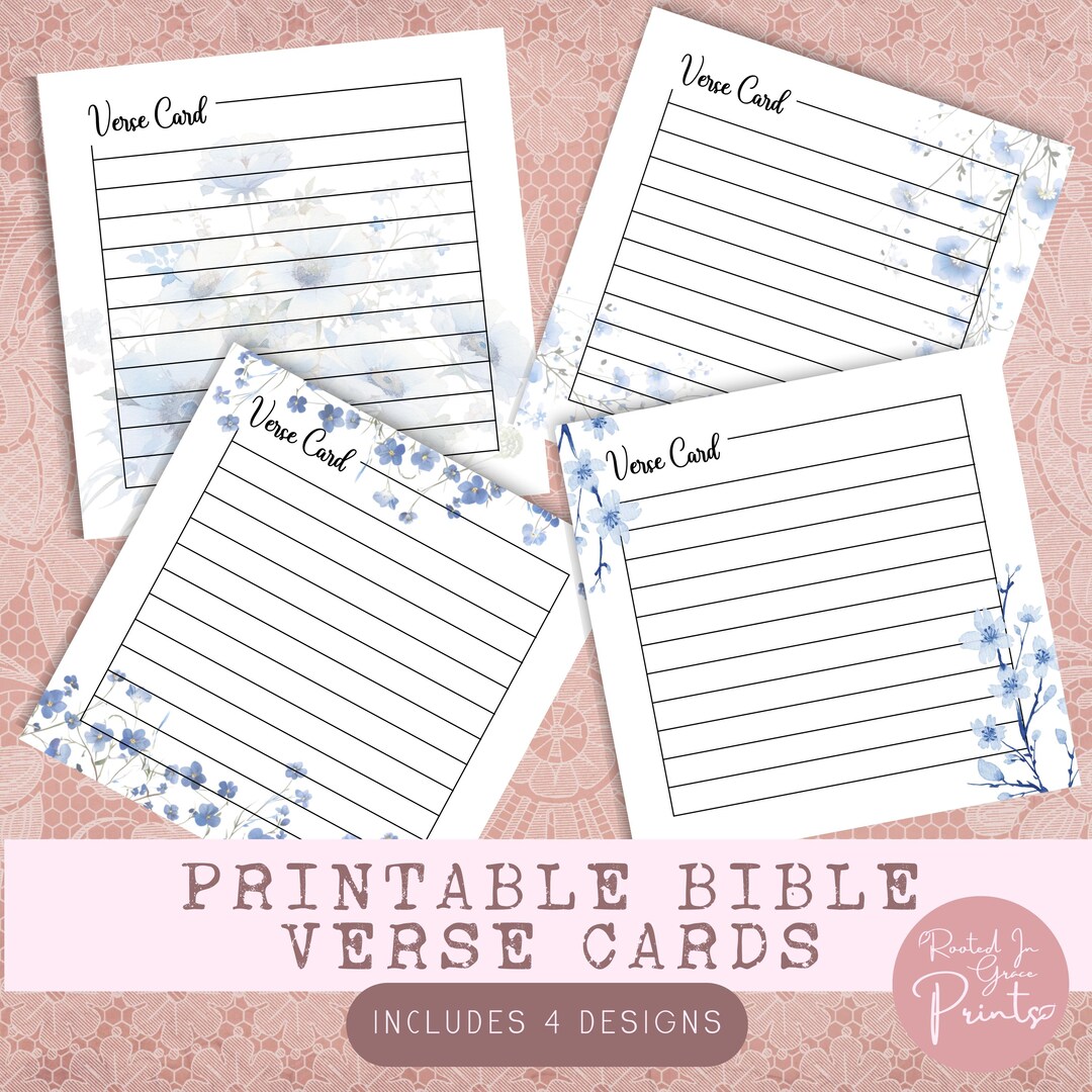 Printable Memory Verse Bible Verse Cards Bible Journaling Prayer Card ...